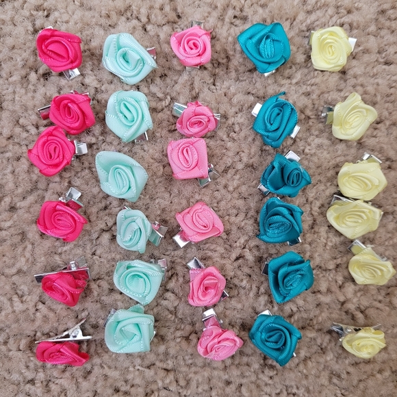 Accessories | 6 Pieces Mini Rose Rolled Flower Tiny Hair Clip ...